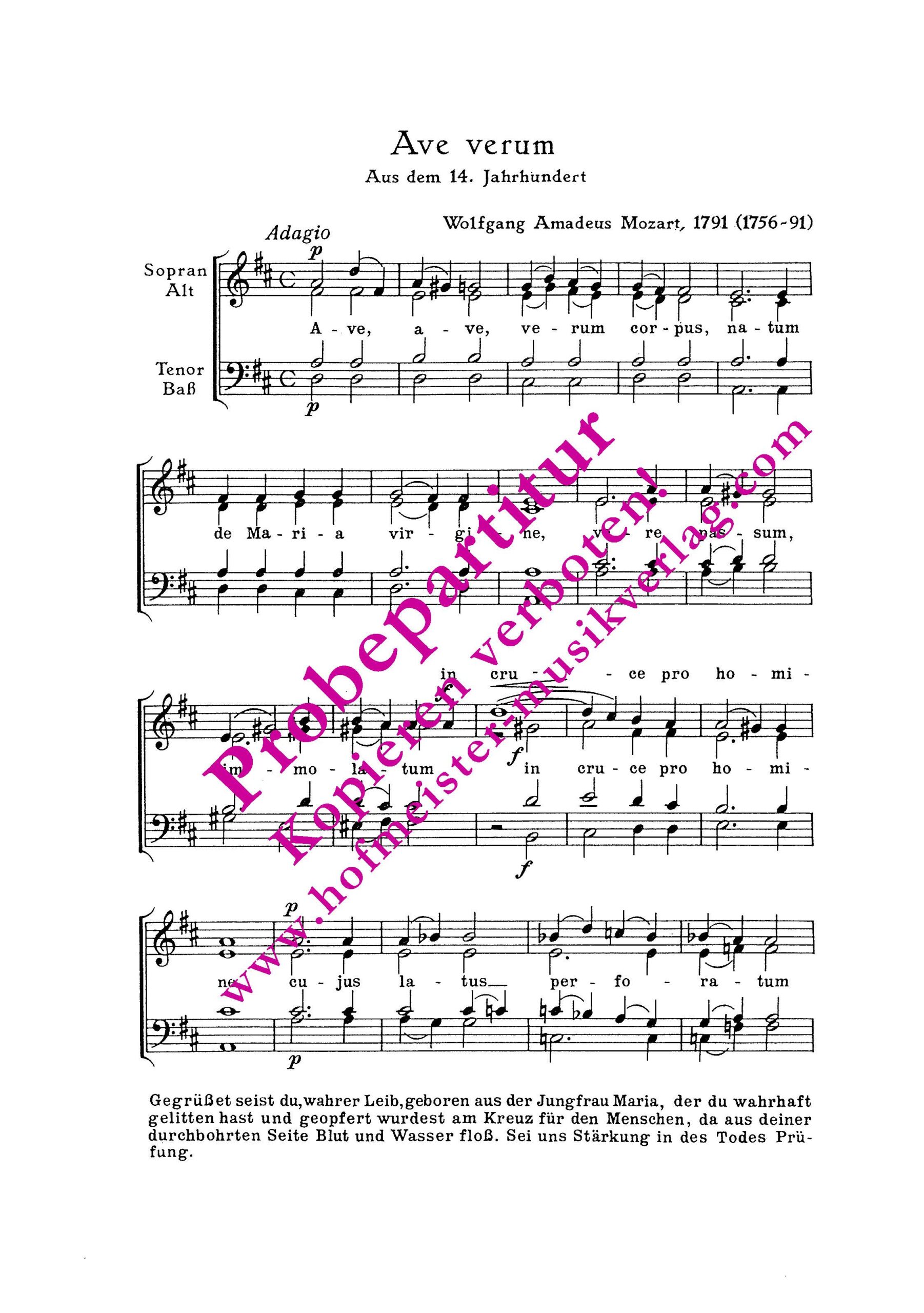 Ave verum - Hofmeister Musikverlag