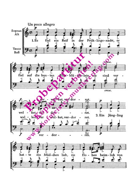 Es fiel ein Reif in der Frühlingsnacht - Hofmeister Musikverlag