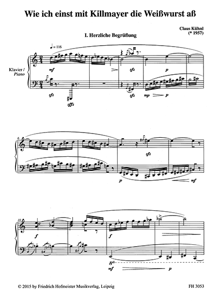 Wie ich einst mit Killmayer die Weißwurst aß - Hofmeister Musikverlag
