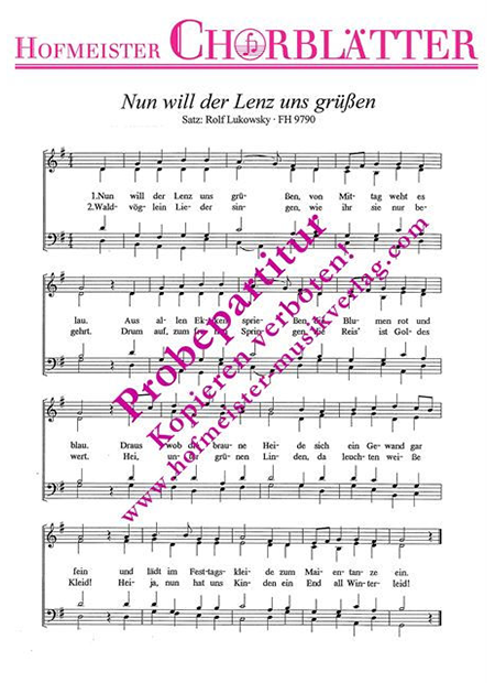 Nun will der Lenz uns grüßen - Hofmeister Musikverlag